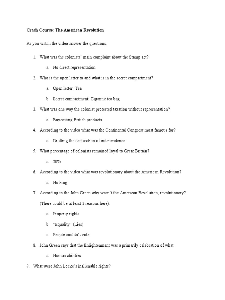 Crash Course American Revolution | PDF