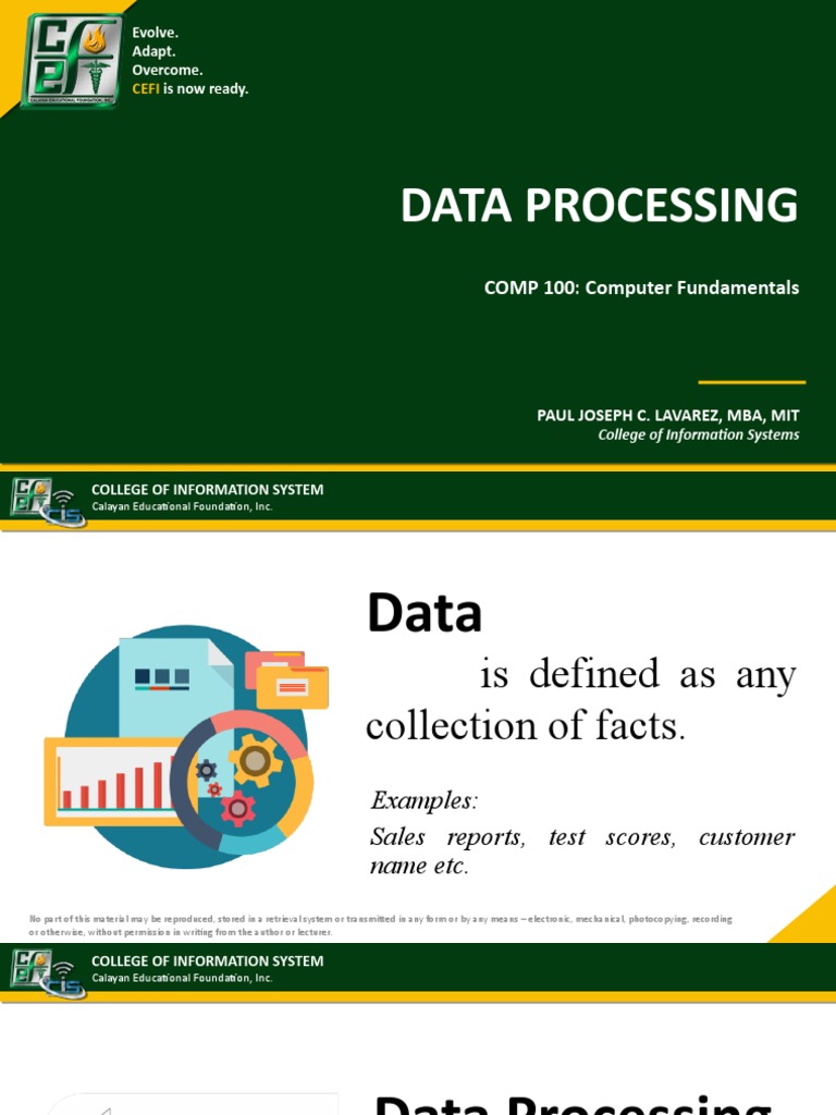 Module 1.1 - Data Processing | PDF | Information | Information System