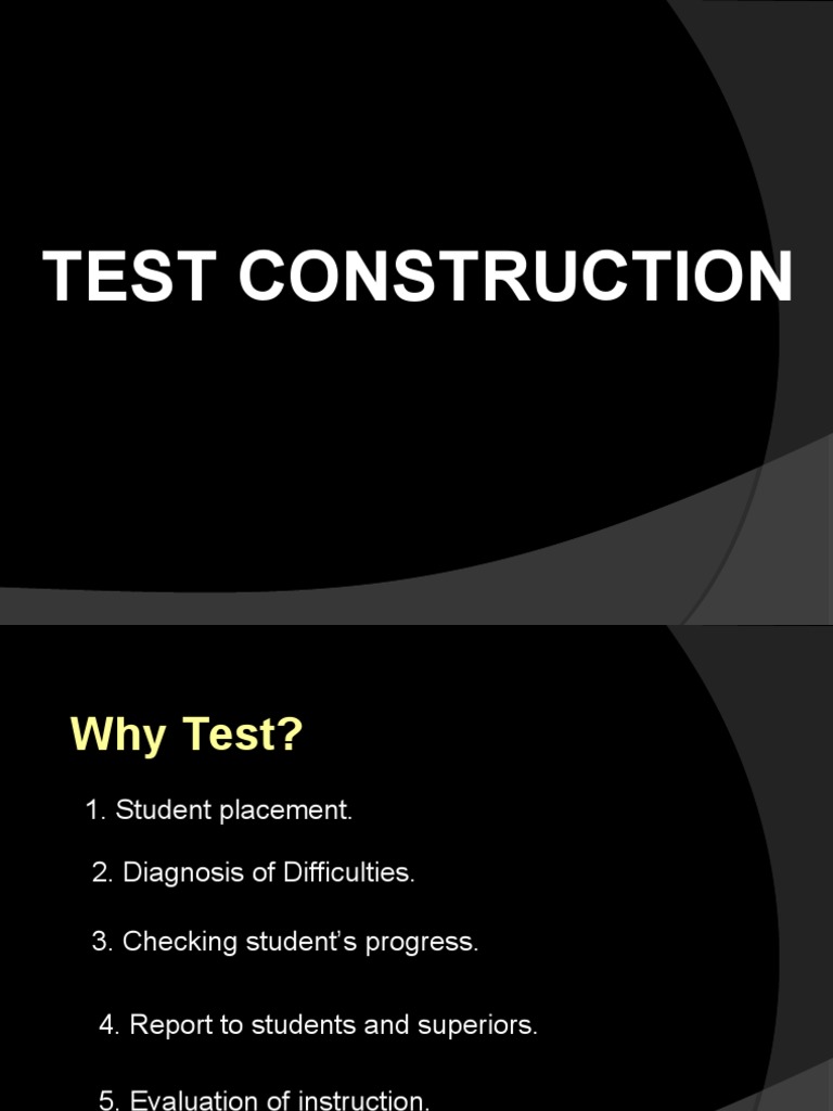 Test Construction | PDF | Question | Cognition