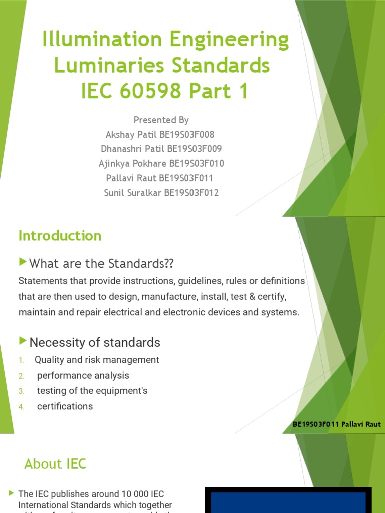 IEC Standards 60598 Part A PPT Presentation | PDF | Insulator ...