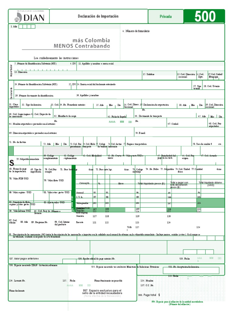 Formulario 500 2014 | PDF | aduana | Arrendamiento