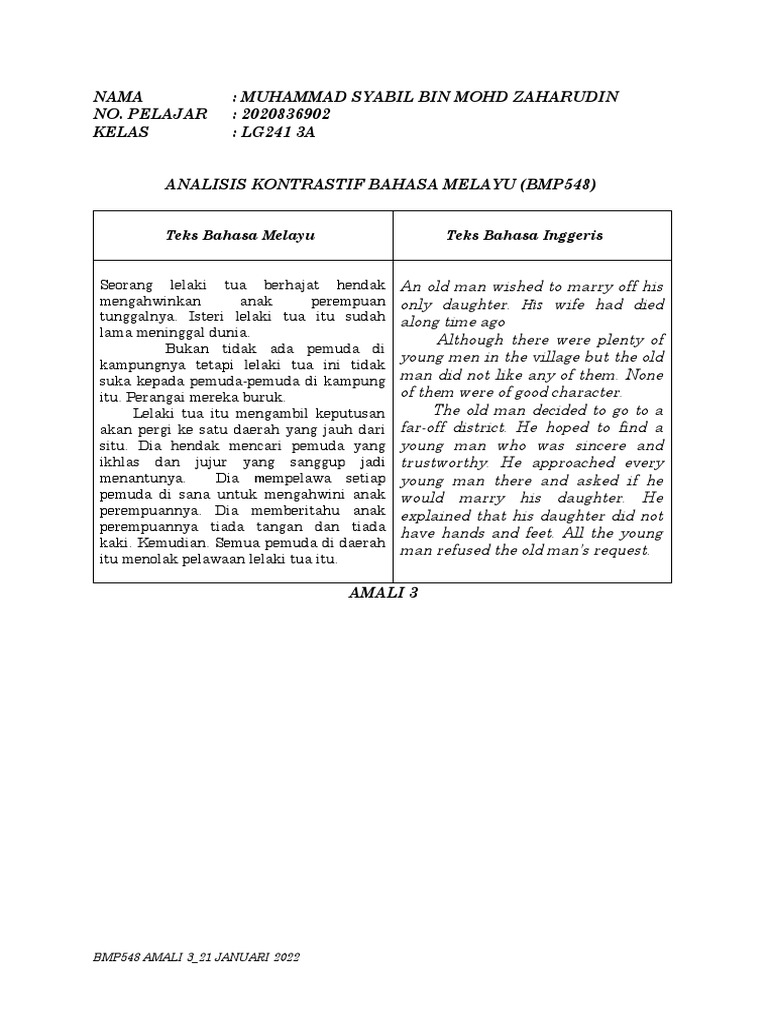Muhammad Syabil Bin Mohd Zaharudin BMP548 Amali 3 | PDF