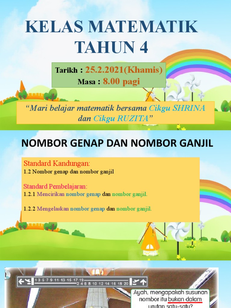 Nombor Genap Dan Ganjil Tahun 4 | PDF