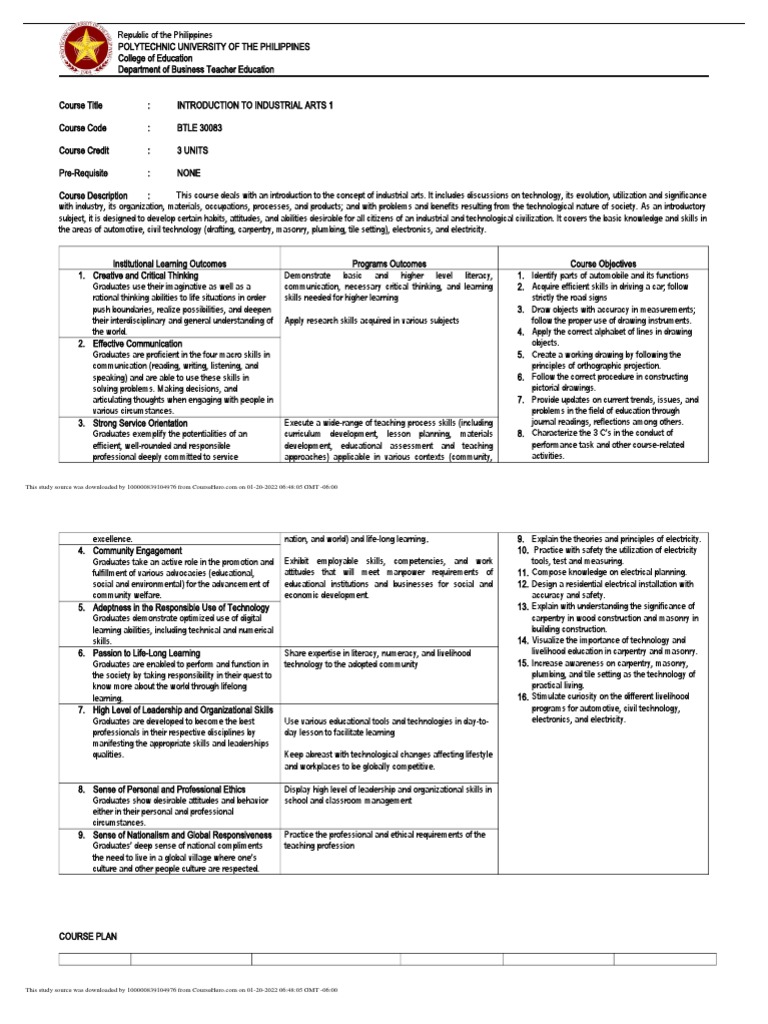 Introduction To Industrial Arts Part 1 PDF | PDF | Educational ...