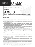 2021AMC8 Paper and Answer | PDF | Numbers | Area