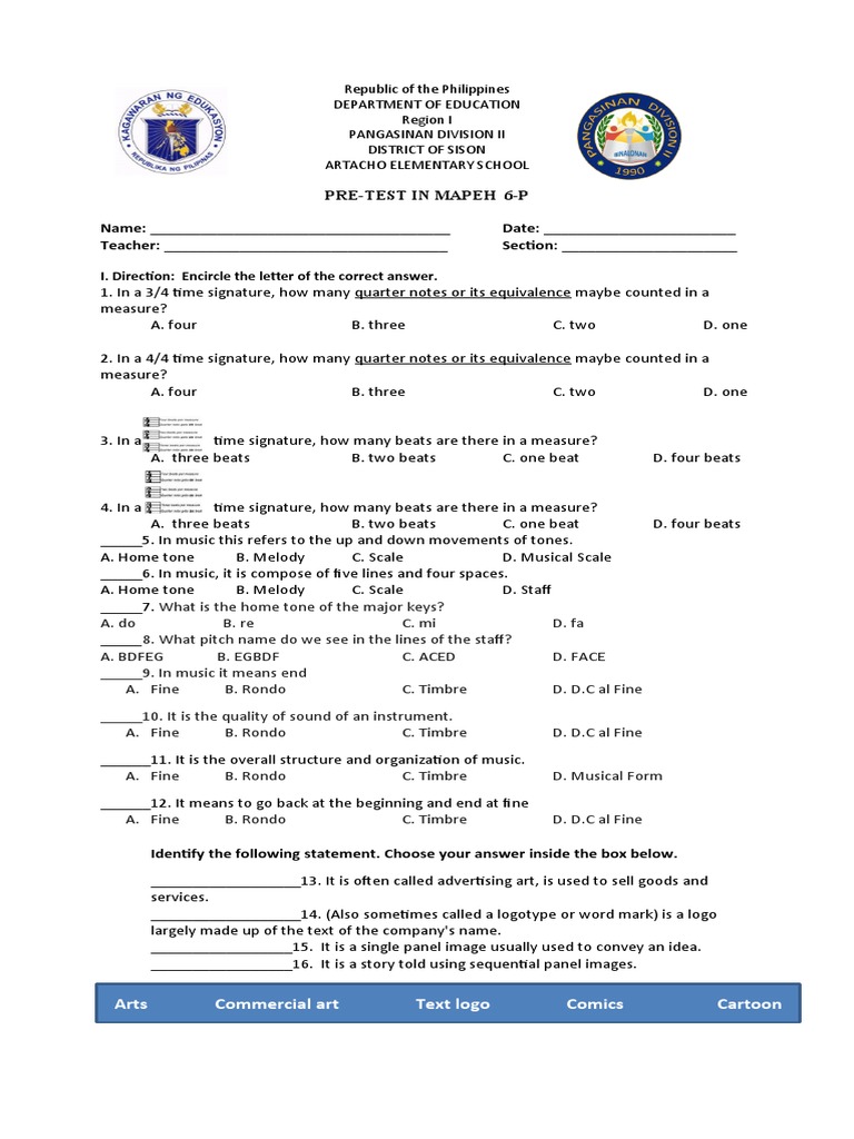 Diagnostic Test in Mapeh With Key & Tos | PDF | Software | Waste