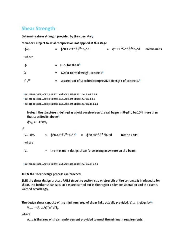 Shear Strength Calculation | PDF | Concrete | Beam (Structure)