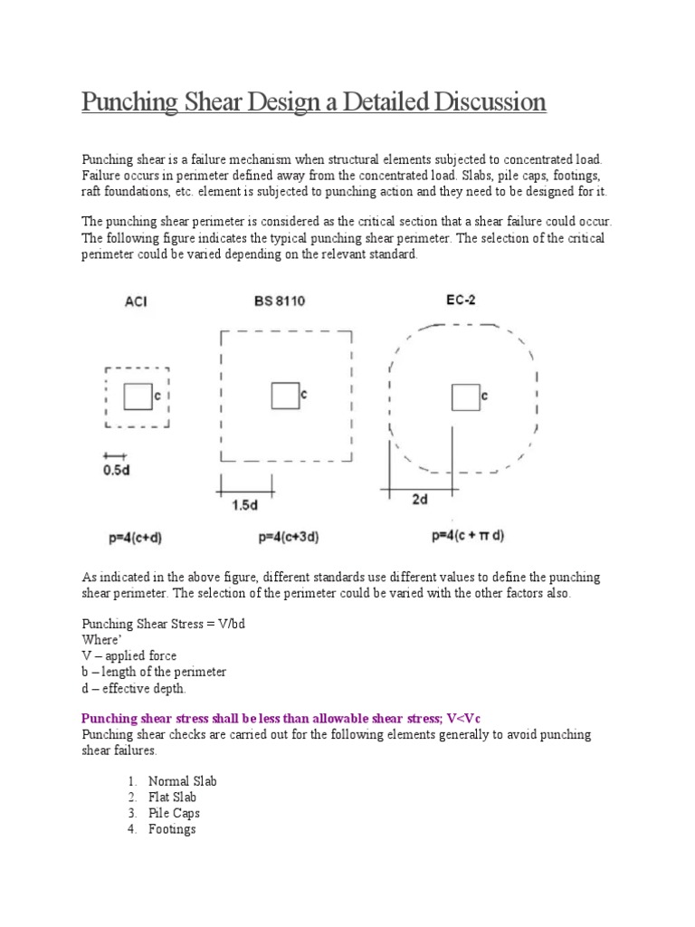 Punching Shear Design A Detailed Discussion | PDF | Shear Stress ...