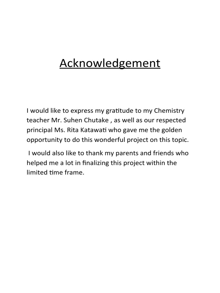 Acknowledgement | PDF | Science & Mathematics
