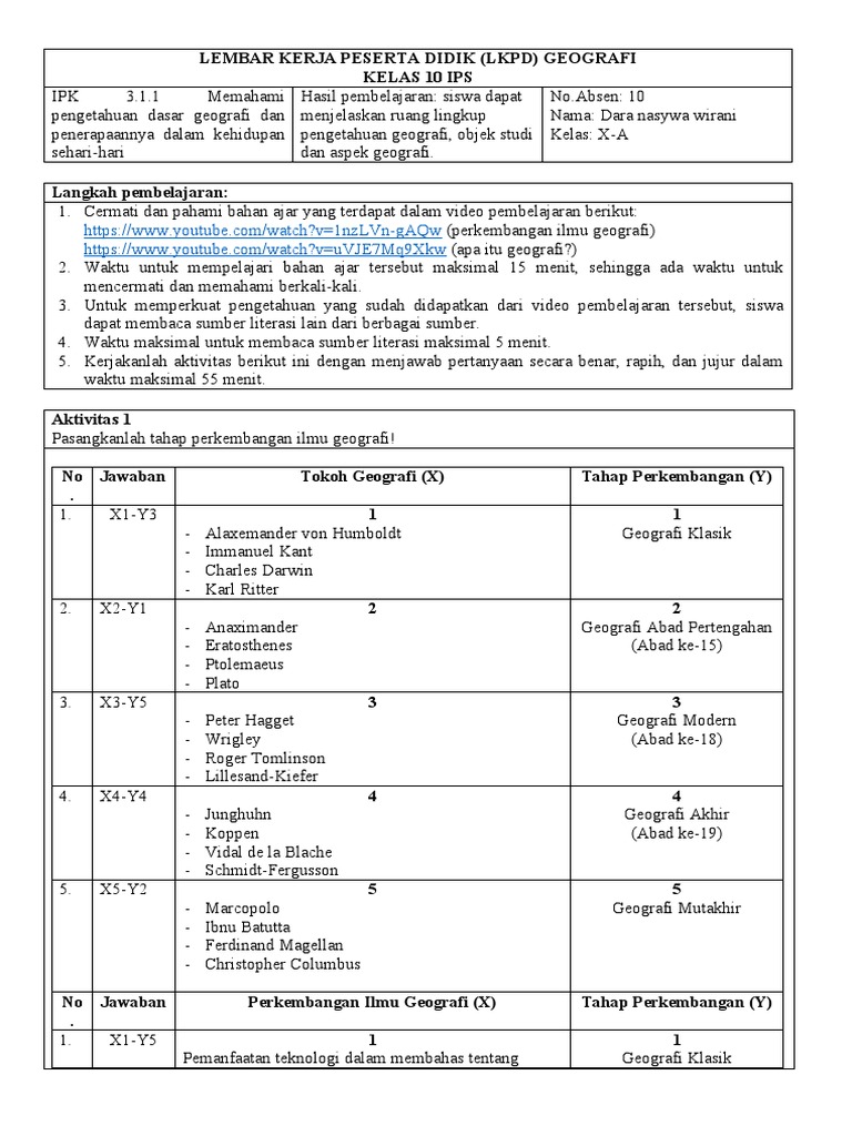 LKPD Geografi 1 | PDF