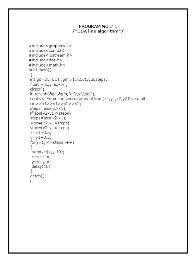 Computer Graphics Program | PDF | Computer Graphics | Graphics