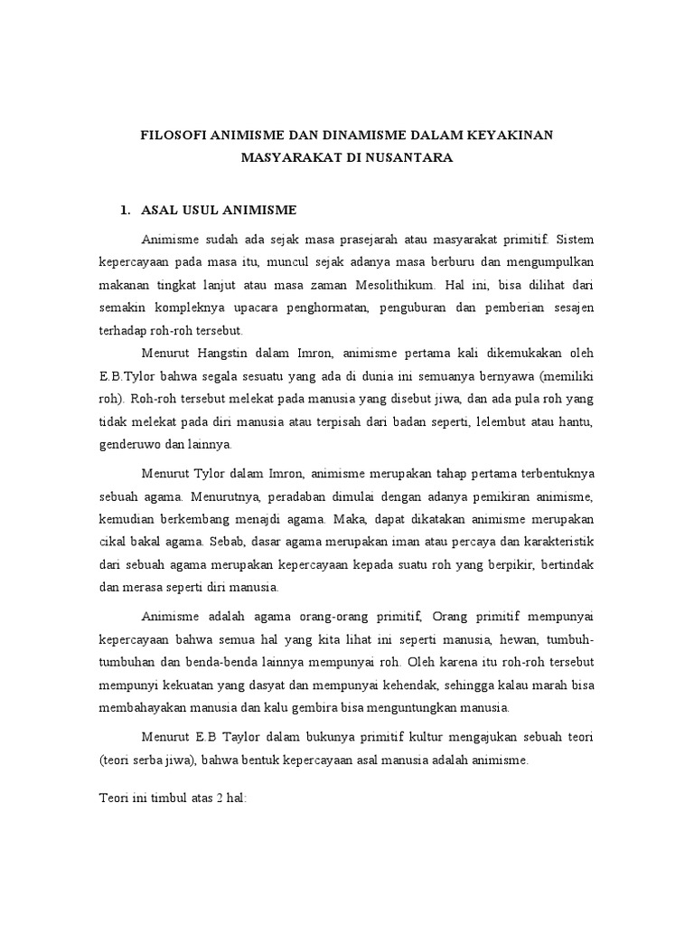 Animisme Dinamisme | PDF