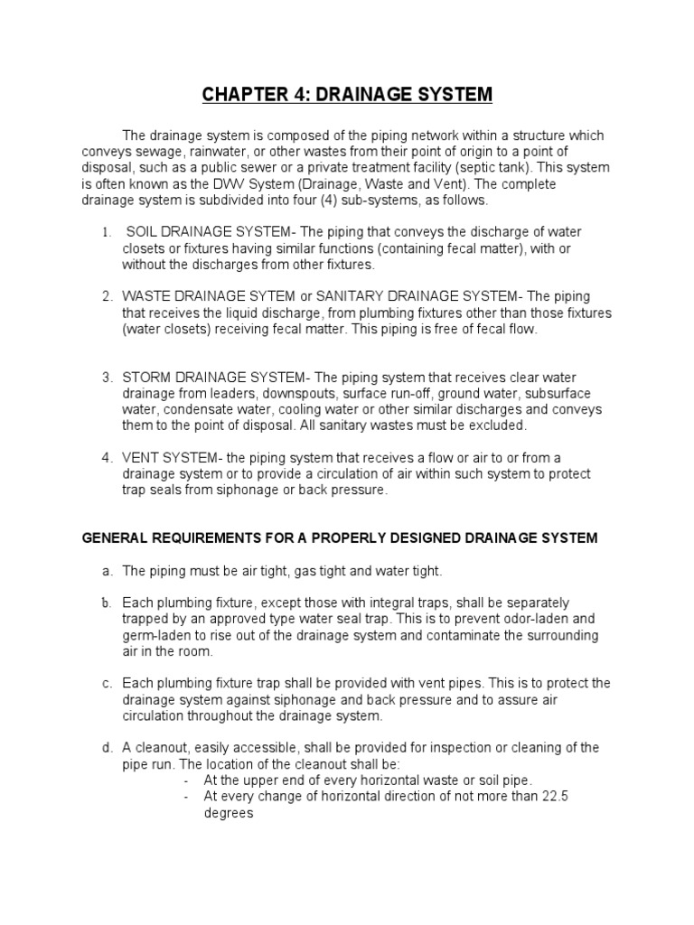 Chapter 4: Drainage System: General Requirements For A Properly ...