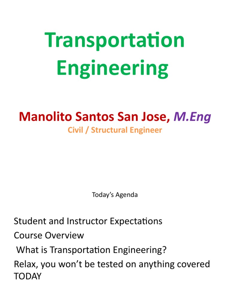 Introduction To Transportation Engineering | PDF | Transport | System