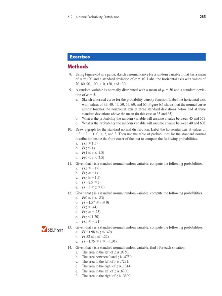 習題 Ch06 2 Anderson 13e Statistics | PDF | Normal Distribution | Random Variable