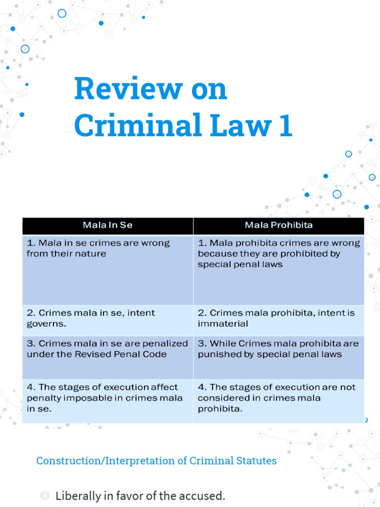 Week 1 Criminal Law Review | PDF | Criminal Law | Crimes