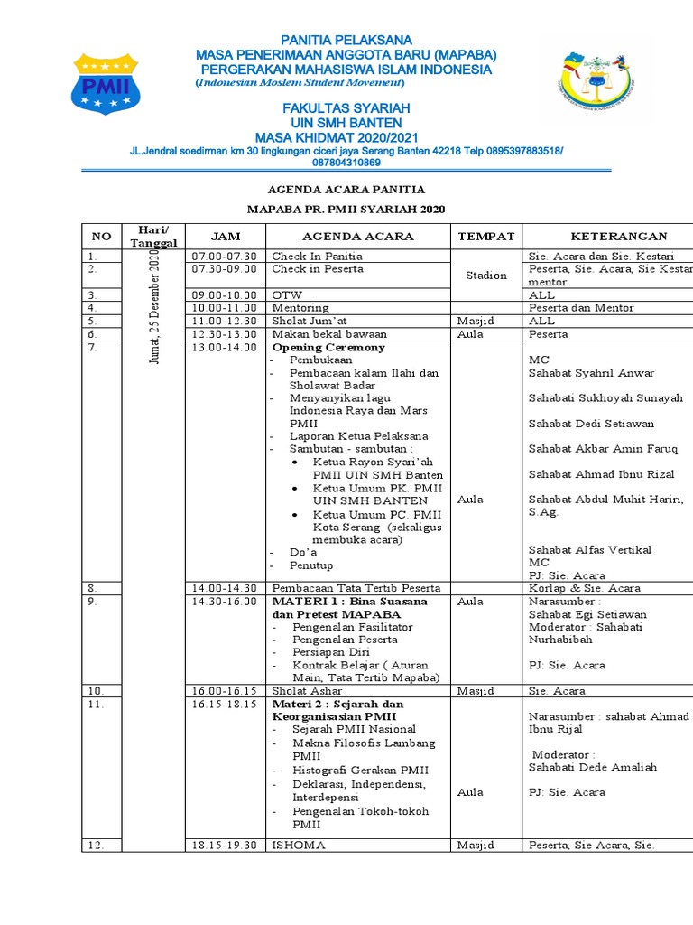 Rondown Mapaba 2020 (Panitia) - 1 | PDF