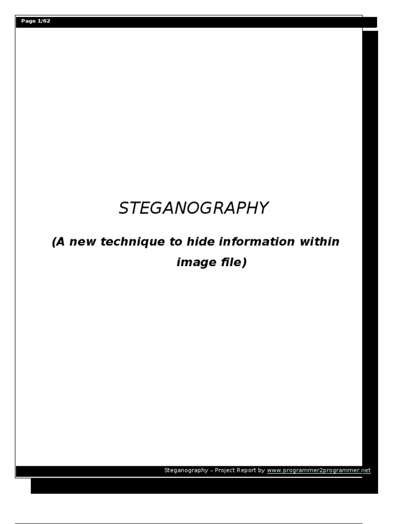 Steganography ProjectReport | PDF | Cryptography | Digital Technology