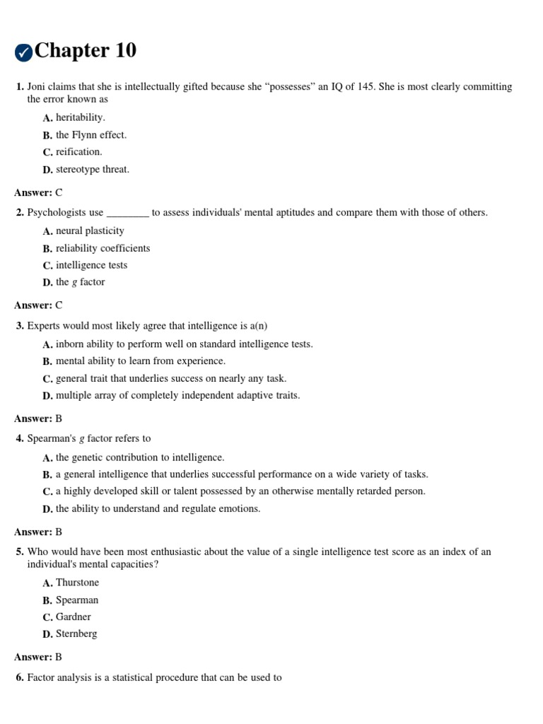 Exploring Theories of Intelligence Through Multiple-Choice Questions | PDF | Intelligence ...