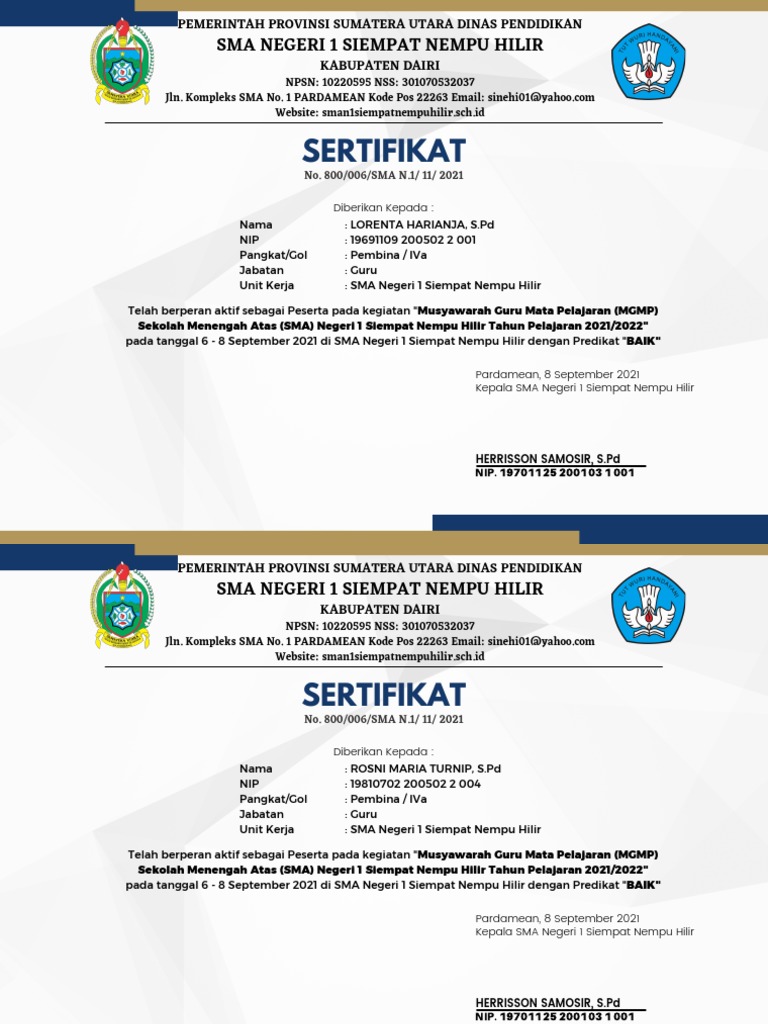 Sertifikat MGMP | PDF