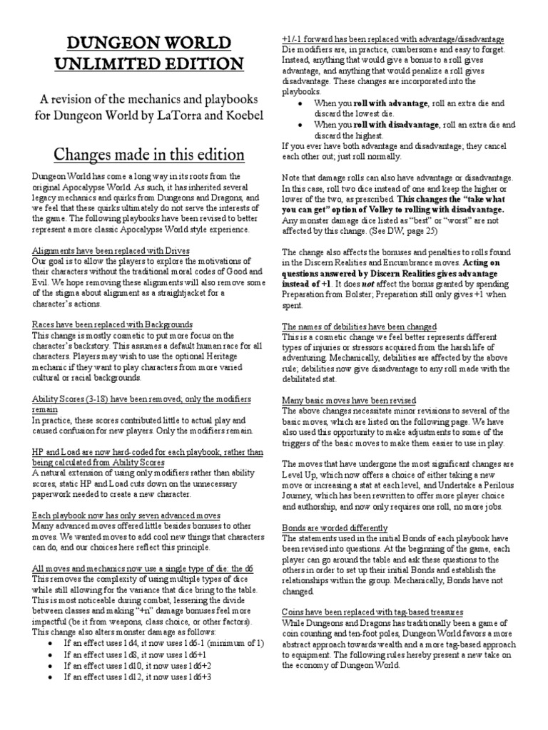 Dungeon World Unlimited Edition | PDF