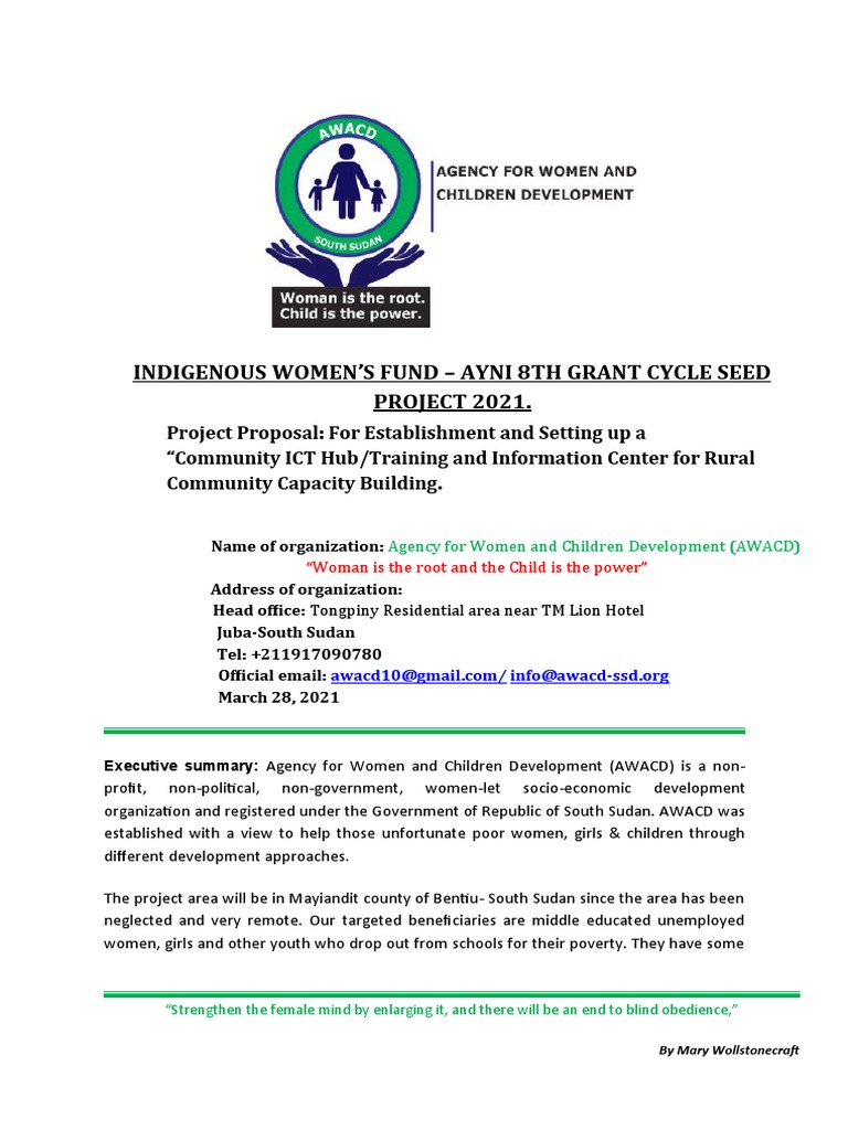 Indigenous Women 'S Fund - Ayni 8Th Grant Cycle Seed PROJECT 2021 | PDF ...