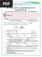 Grade 10 Science 1st Quarter Exam | PDF | Plate Tectonics | Earthquakes