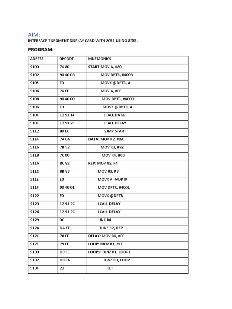 8051 Kit Programs | Download Free PDF | Computer Hardware | Computer ...