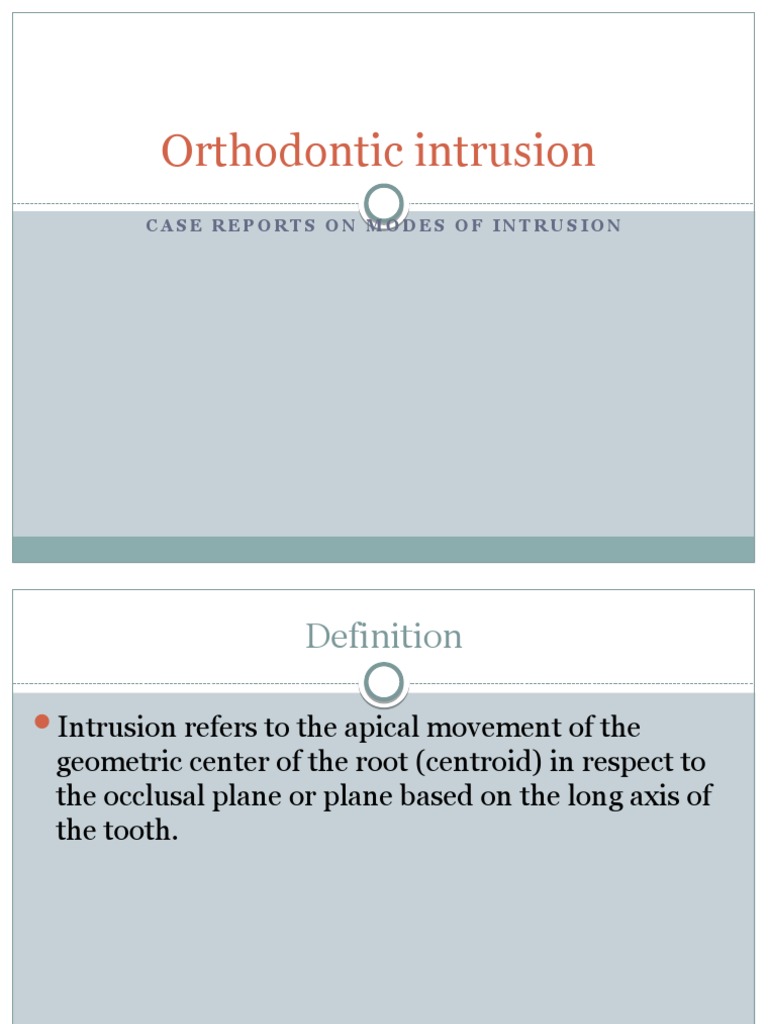 Orthodontic Intrusion Techniques Explained | PDF | Science & Mathematics