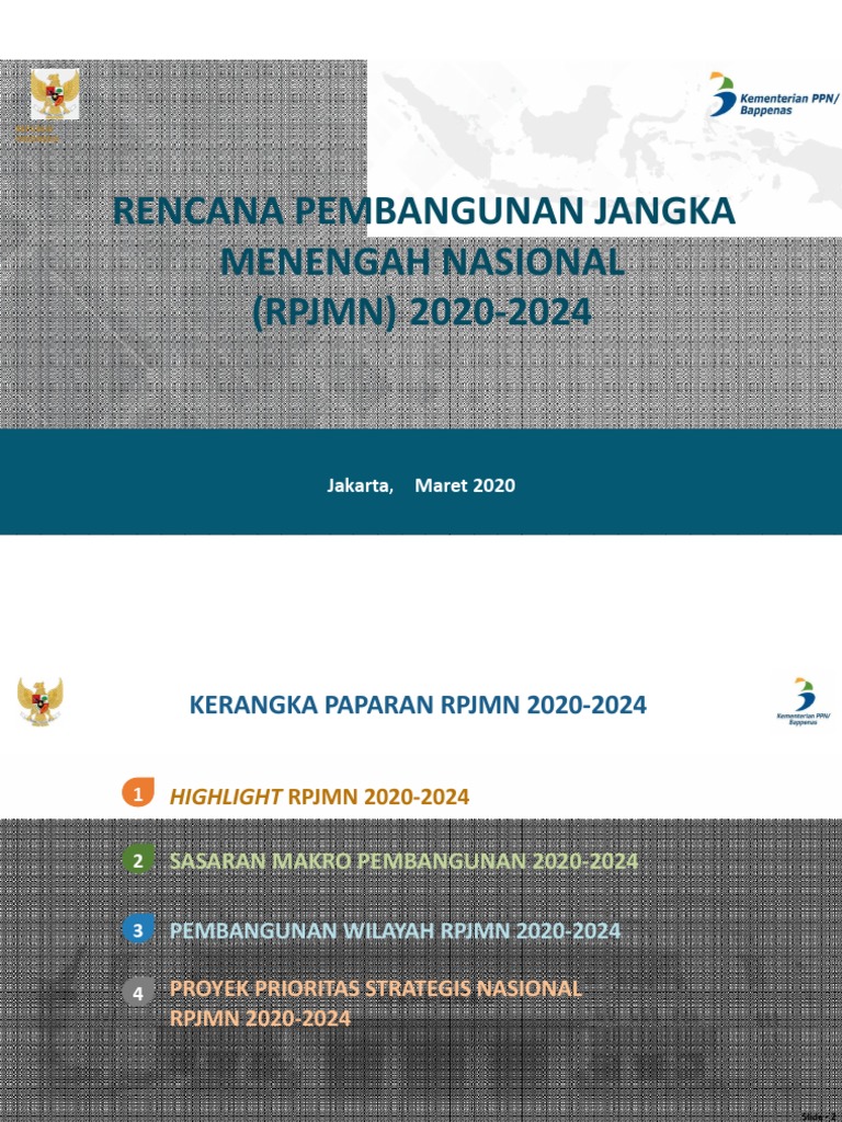 Sosialisasi RPJMN 2020-2024 - Ver4 | PDF