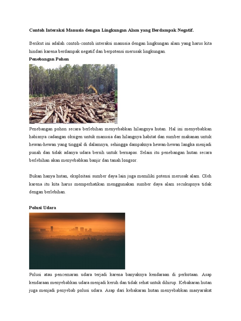 Interaksi Manusia yang Merusak Alam | PDF