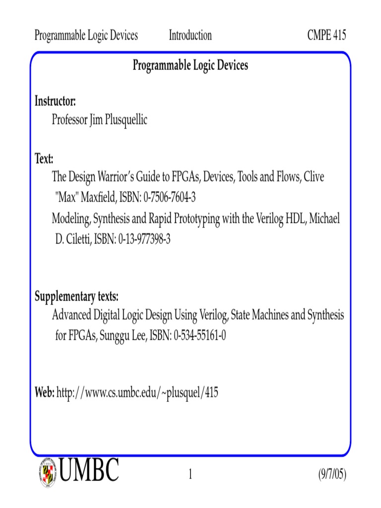 Programmable Logic Devices Instructor:: Yland Ba | PDF | Field Programmable Gate Array | Random ...