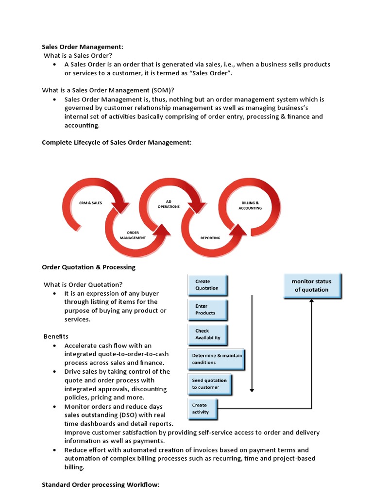 Sales Order Management: What Is A Sales Order? | PDF | Sales | Inventory