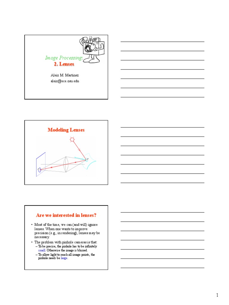 Image Processing:: 2. Lenses | PDF