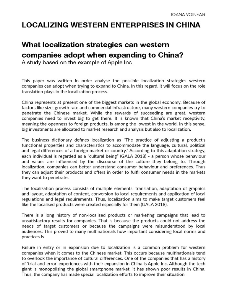 Localization China | PDF | Market (Economics) | Advertising