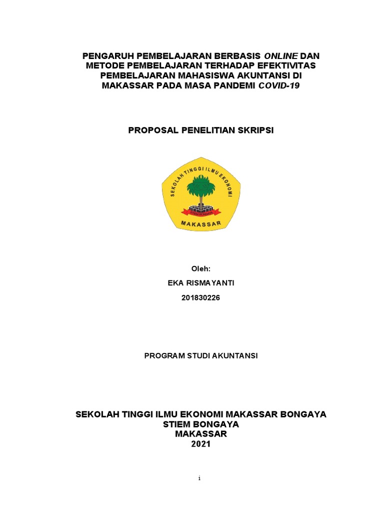 Proposal Penelitian Eka 226 | PDF | Karier & Perkembangan | Bisnis