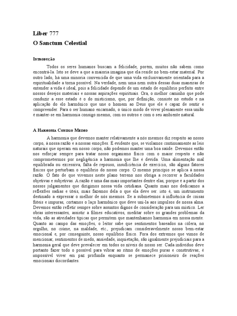 Liber 777 | PDF | Rosacrucianismo | Cosmologia