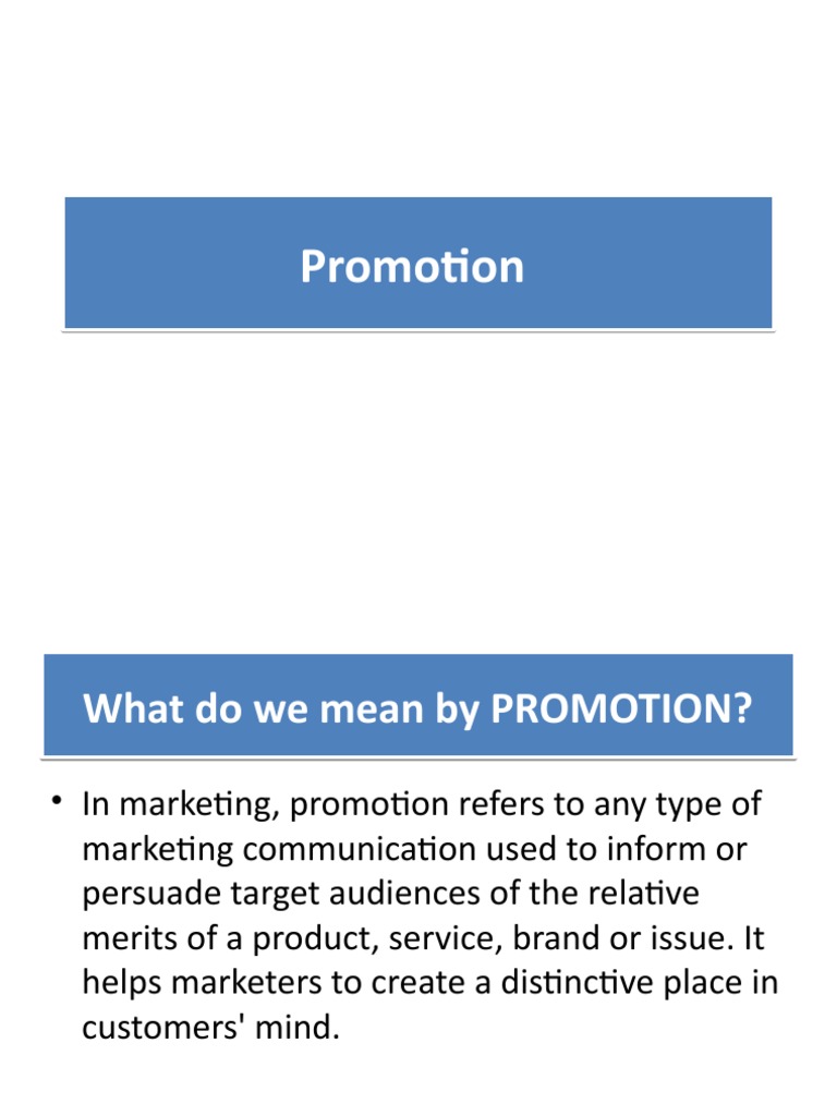 Promotion | PDF | Sales | Marketing