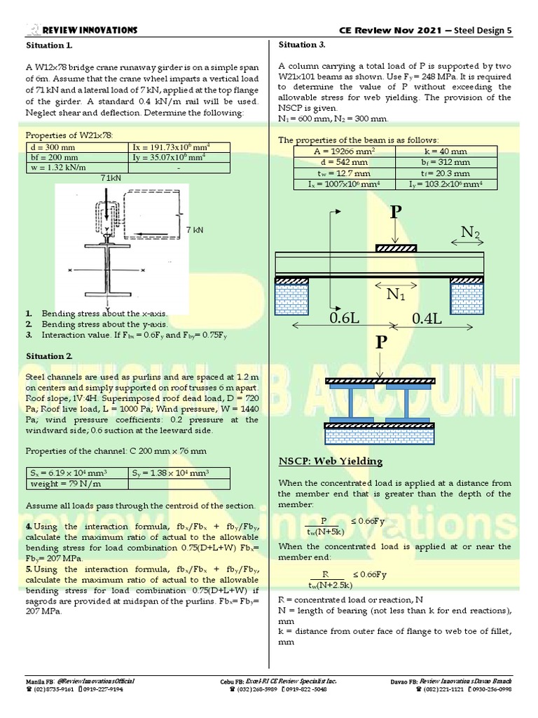 Steel Design 5 Nov 2021 | PDF | Bending | Stress (Mechanics)