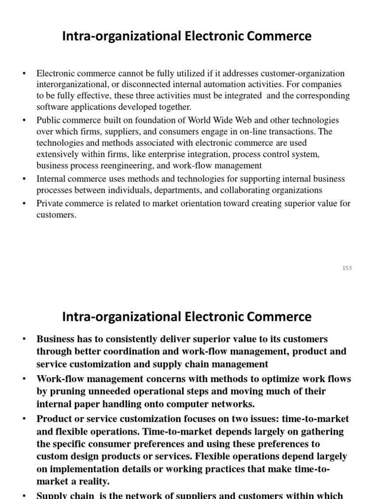 Intra-Organizational Electronic Commerce | PDF | Supply Chain ...