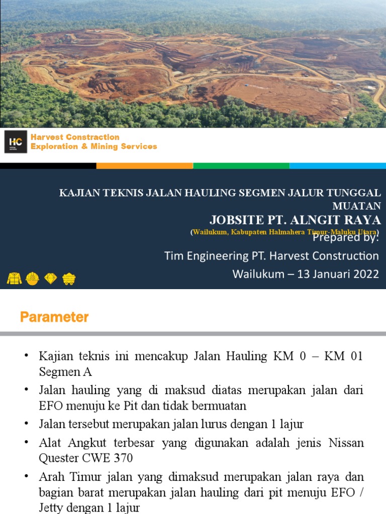Kajian Teknis Jalan Tambang | PDF