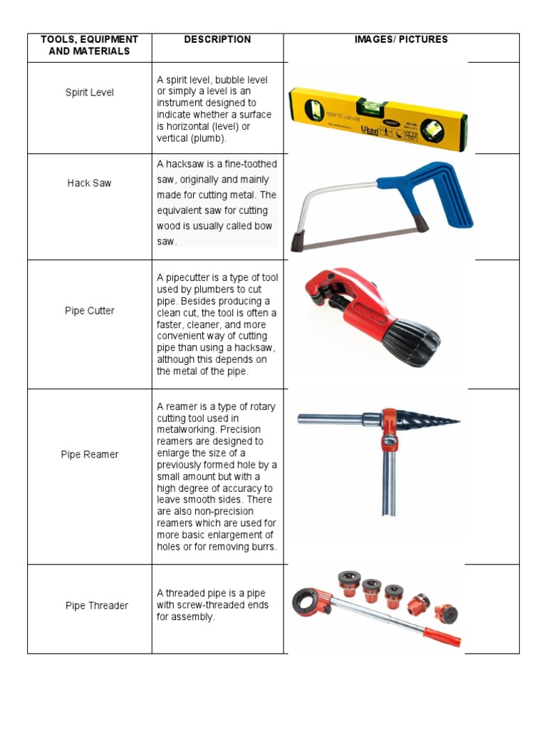 EIM Tools and Equipment | PDF | Pipe (Fluid Conveyance) | Incandescent ...