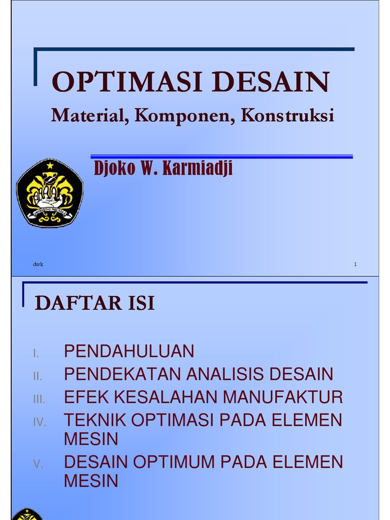 Kuliah Opt DSGN Bab1 | PDF