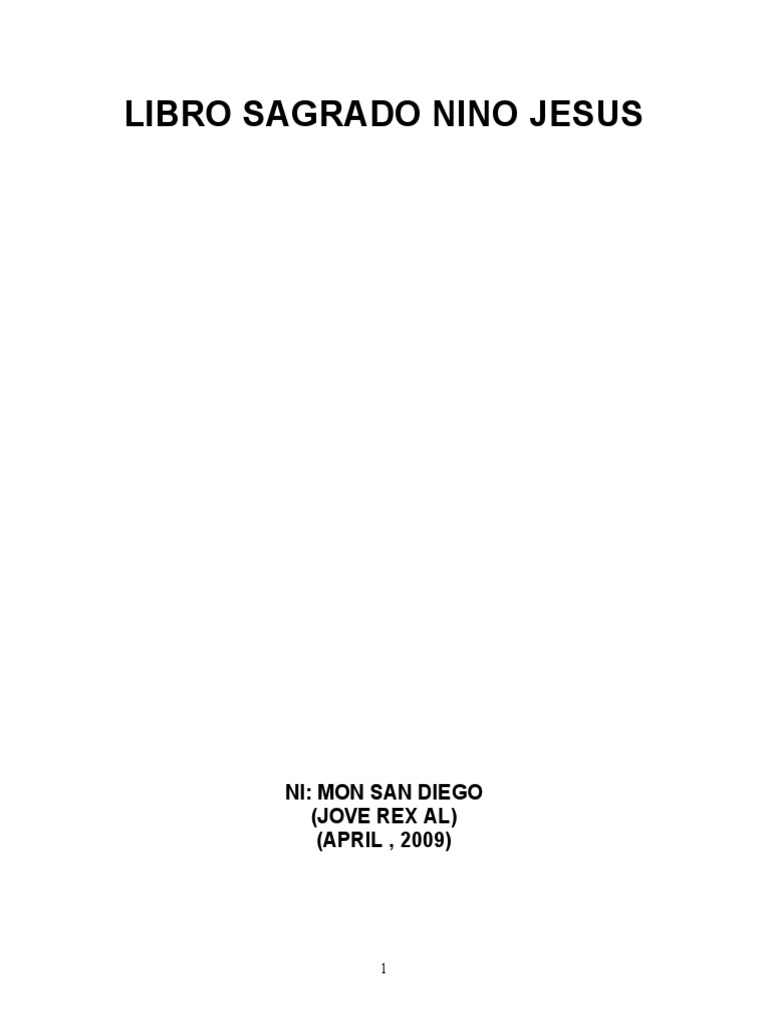 Aklat NG Libro Sagrado Nino Jesus | PDF