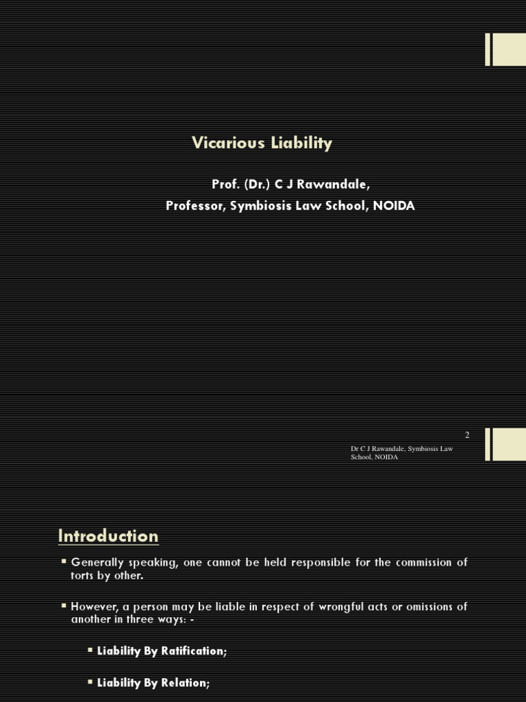 Vicarious Liability Explained | PDF | Legal Liability | Tort