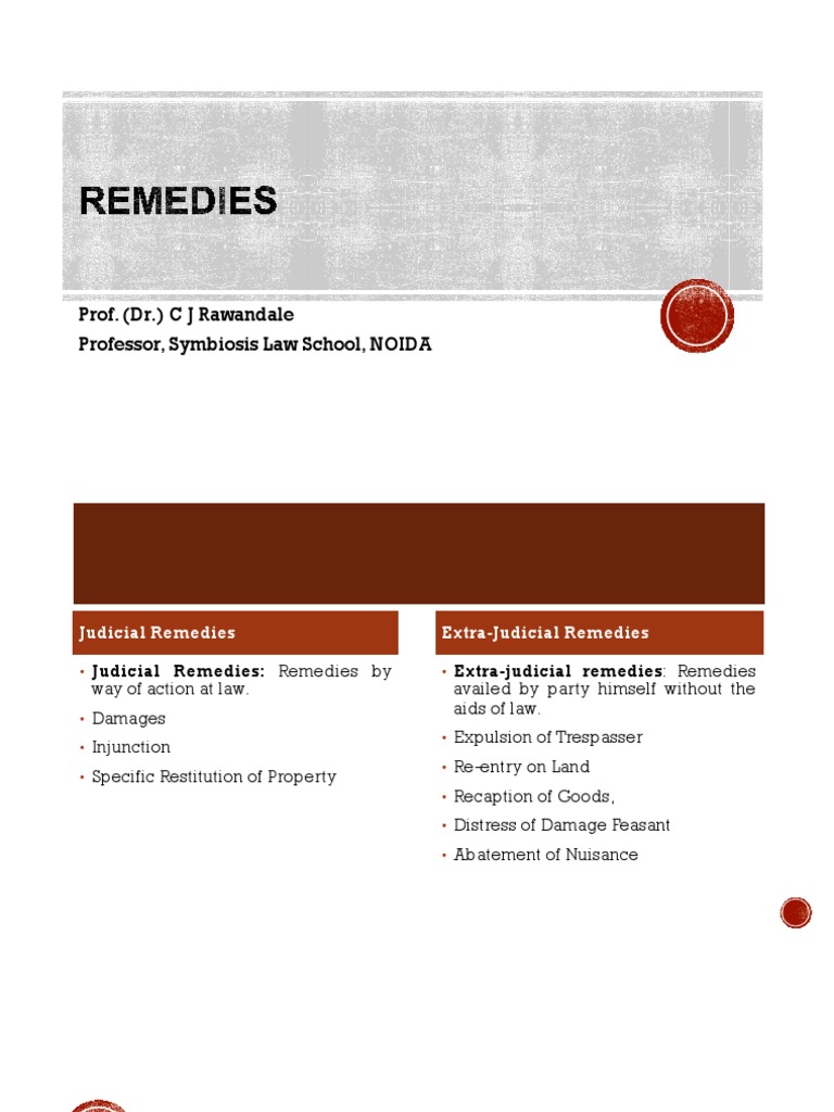 Chapter 7. Remedies | PDF | Damages | Injunction