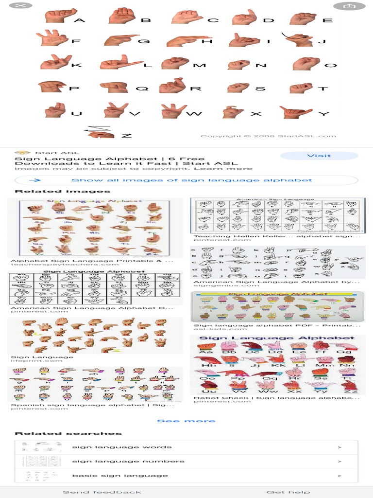 Sign Language Alphabet - Google Search | PDF | Sign Language | American ...