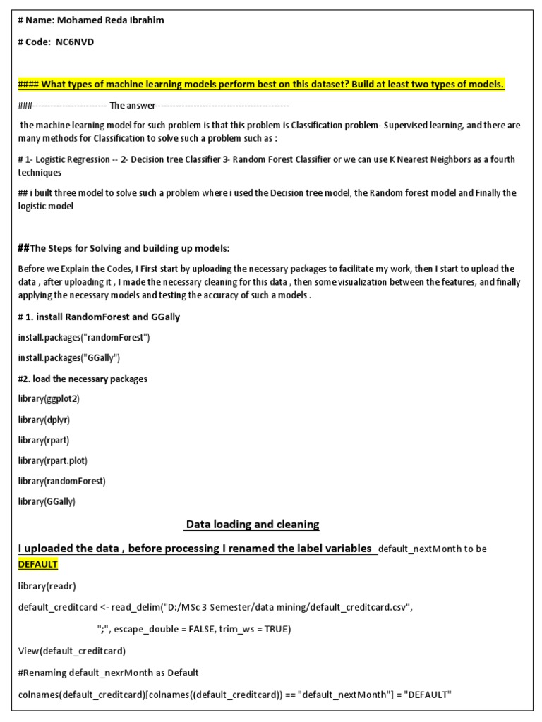 R Assignment | PDF | Logistic Regression | Machine Learning