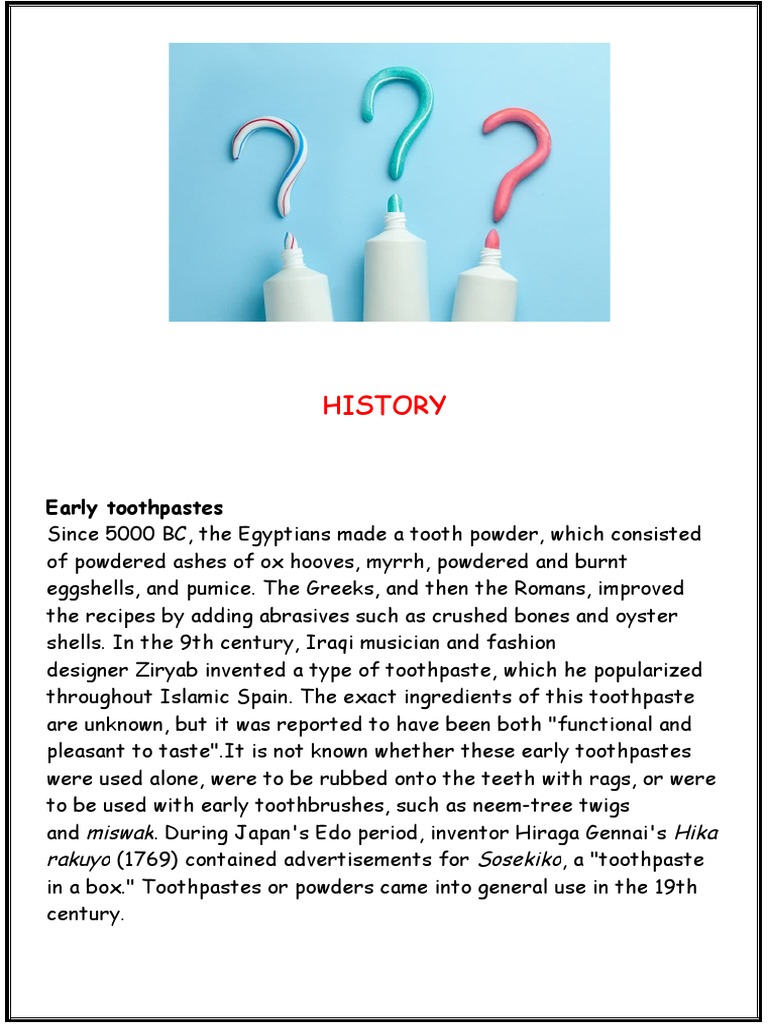 A History of Toothpaste: From Ancient Powders to Modern Formulations ...