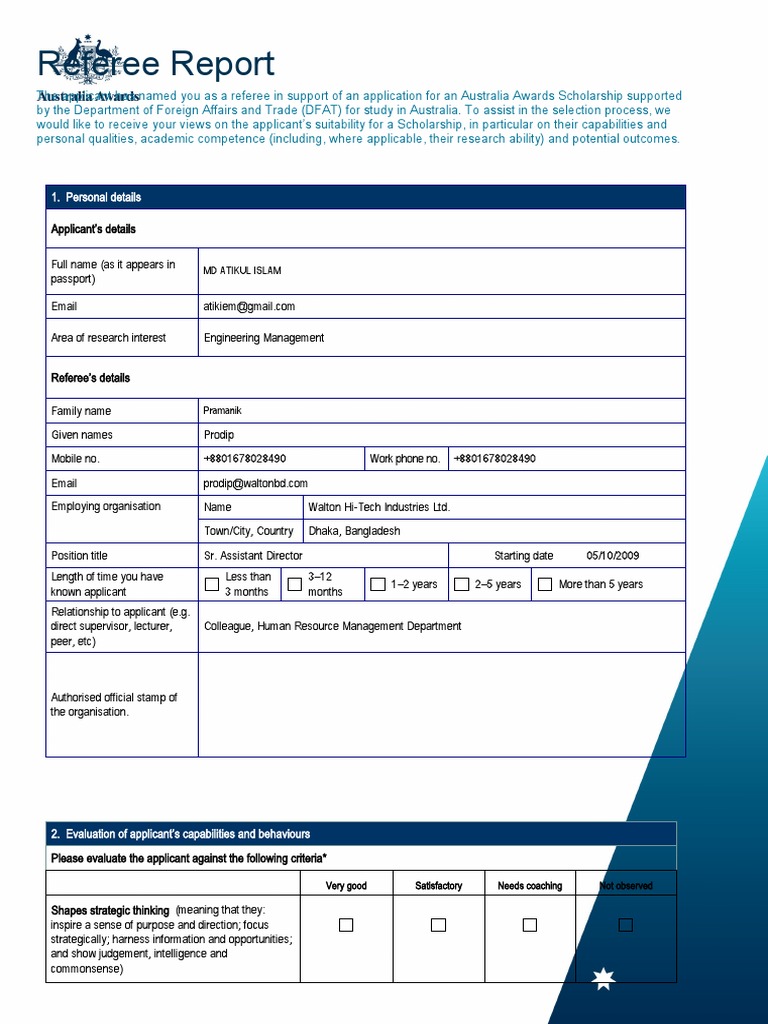 Referee Report Professional | PDF | Leadership | Mentorship